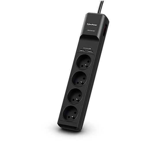 CyberPower produžni kabl sa prenaponskom zaštitom 4x Šuko 2x USB 1.8m P0420SUD0