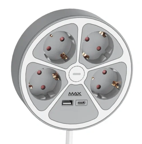 MAX MPS-04UG-3M produžni kabl sa prenaponskom zaštitom 4 utičnice USB 3m