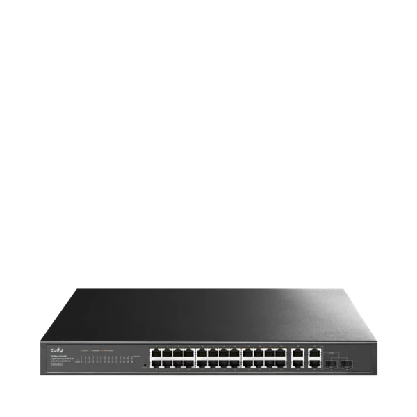 Cudy GS1028ES2 Light Managed PoE+ gigabitni svič 26 portova sa 2 combo RJ45/SFP porta