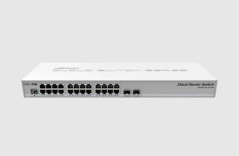 MikroTik CRS326-24G-2S+RM upravljivi L3 switch 24x 1GbE 2x 10GbE SFP+ rack