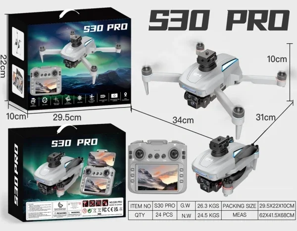 S30 PRO dečiji dron sa kamerom 720p i ekranom 4.5"
