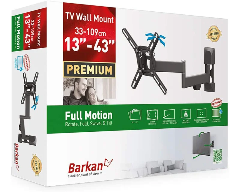 BARKAN 2400.B zglobni zidni nosač za TV 13-43 inča 25 kg