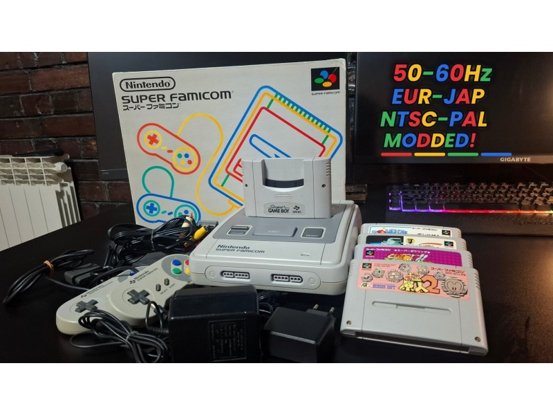 SNES Super Famicom Nintendo 50-60hz Modovana