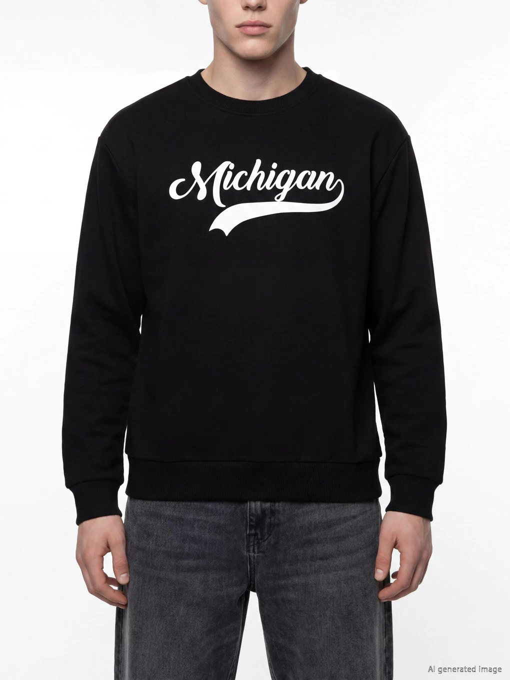 XSIDE Muška Dukserica Sa Okruglim Izrezom Michigan Sa Štampom