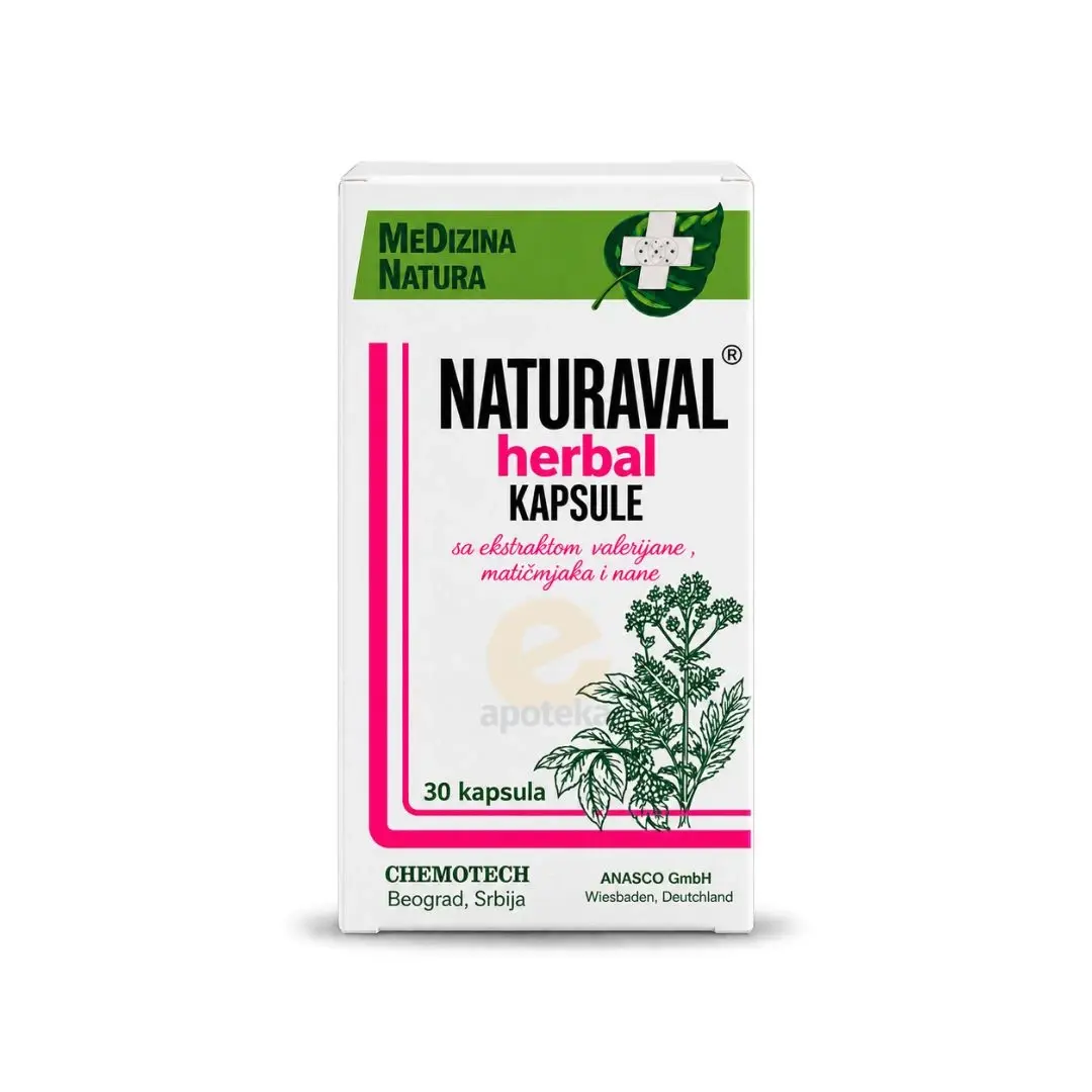 Medizina Natura Dodatak ishrani za podršku organizmu Naturaval Herbal, 30 kapsula