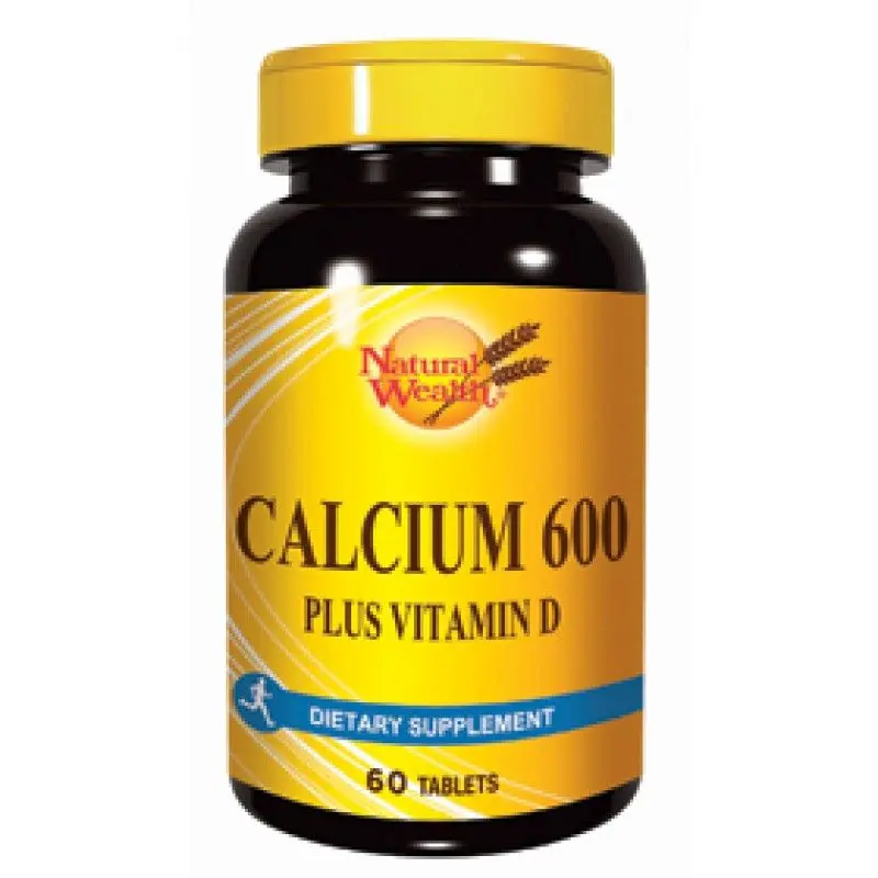 Natural Wealth Kalcijum 600 + vitamin D, 60 tableta
