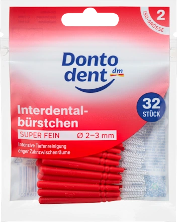 Dontodent
Interdentalne četkice ISO 2 – supertanke, 3 mm, 32 kom