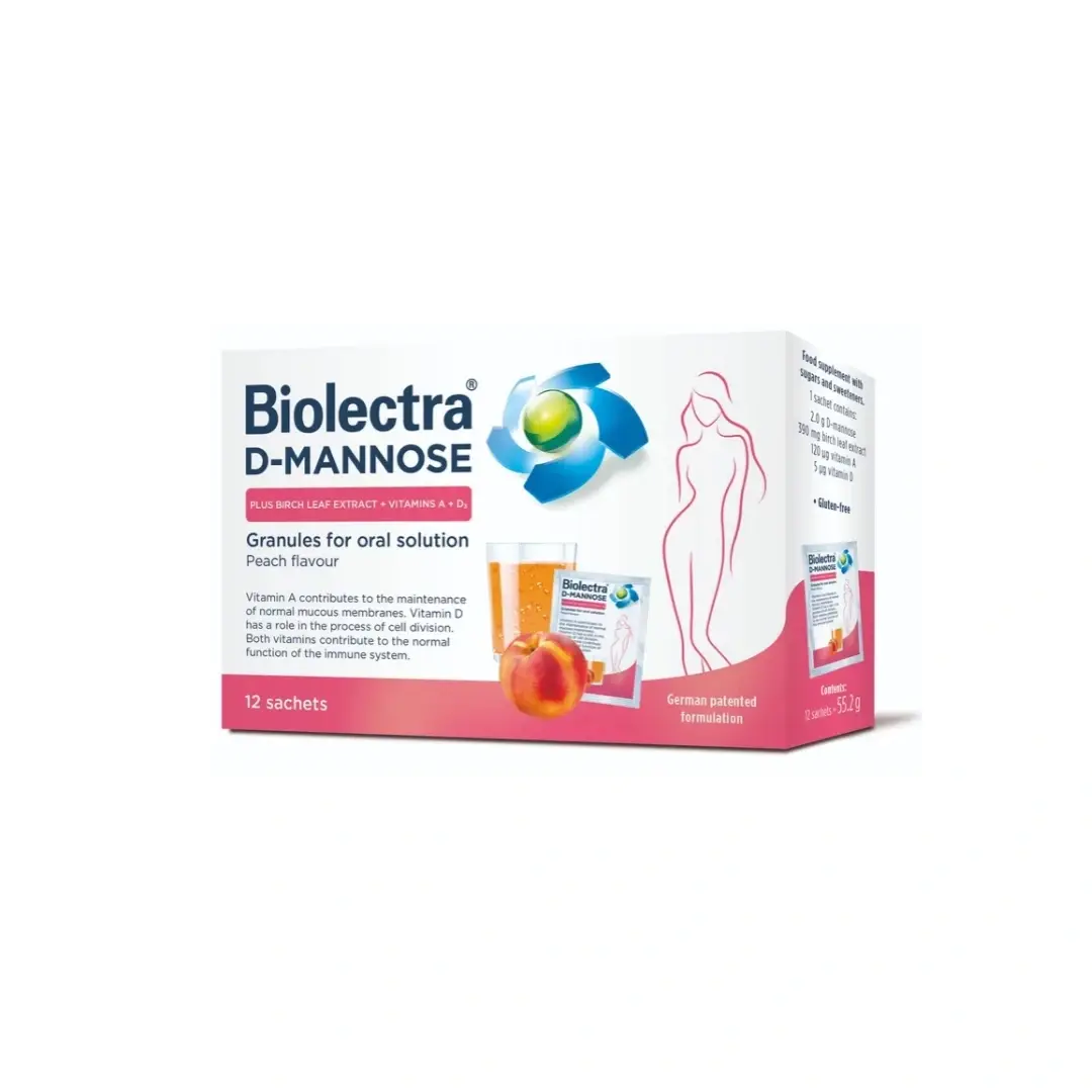 Biolectra Granule za oralni rastvor D-manoza,12 kesica, Ukus breskve