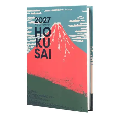 Datumirana agenda A5 2026/27 - Hokusai, Fuji, 17-Month, Weekly