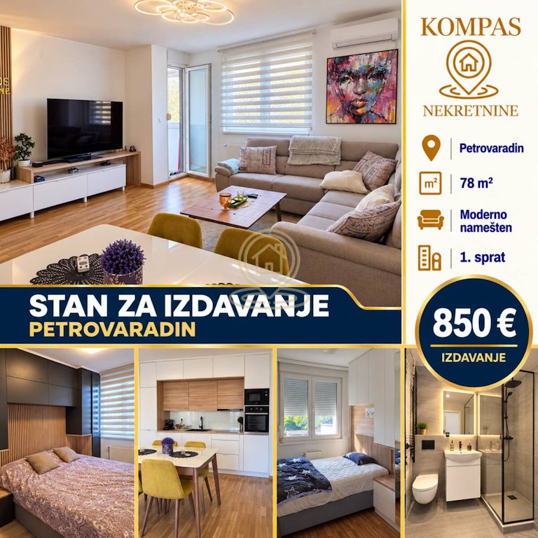 Cetvorosoban stan, Novi Sad | Izdavanje · 78m² · 850€