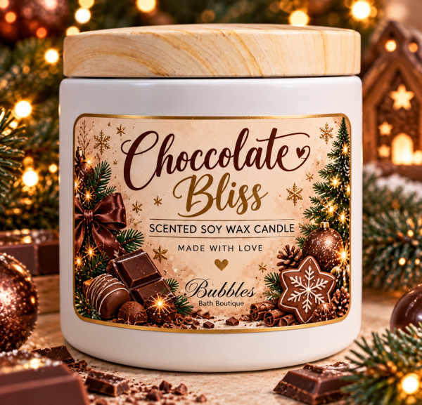 Chocolate Bliss – Mirisna sveća od sojinog voska sa drvenim fitiljem