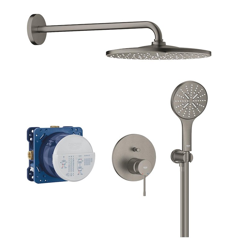 Grohe Essence ugradni tuš sistem sa Rainshower Mono 310 ružom brushed hard graphite 25287AL0