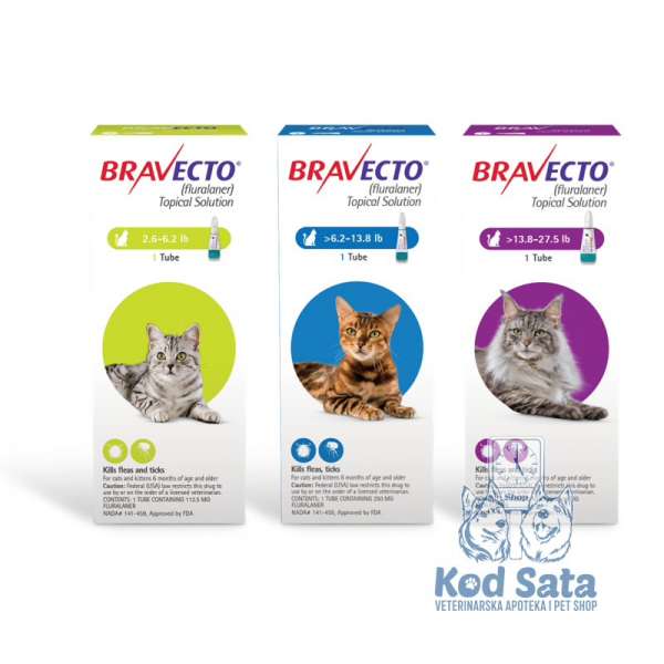 Bravecto Spot-On Ampule Zaštita Od Buva i Krpelja Za Mačke