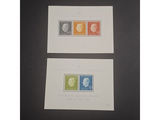 Belgija 1976 Kralj ** 2x Blok komplet