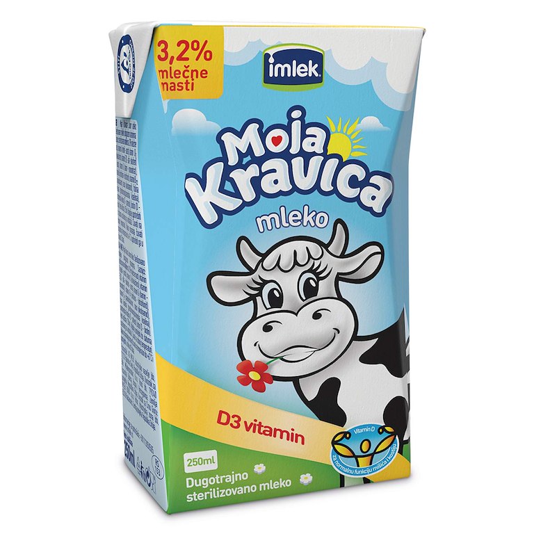 Mleko UHT 3,2%mm sa vitaminom D3 250ml Moja Kravica