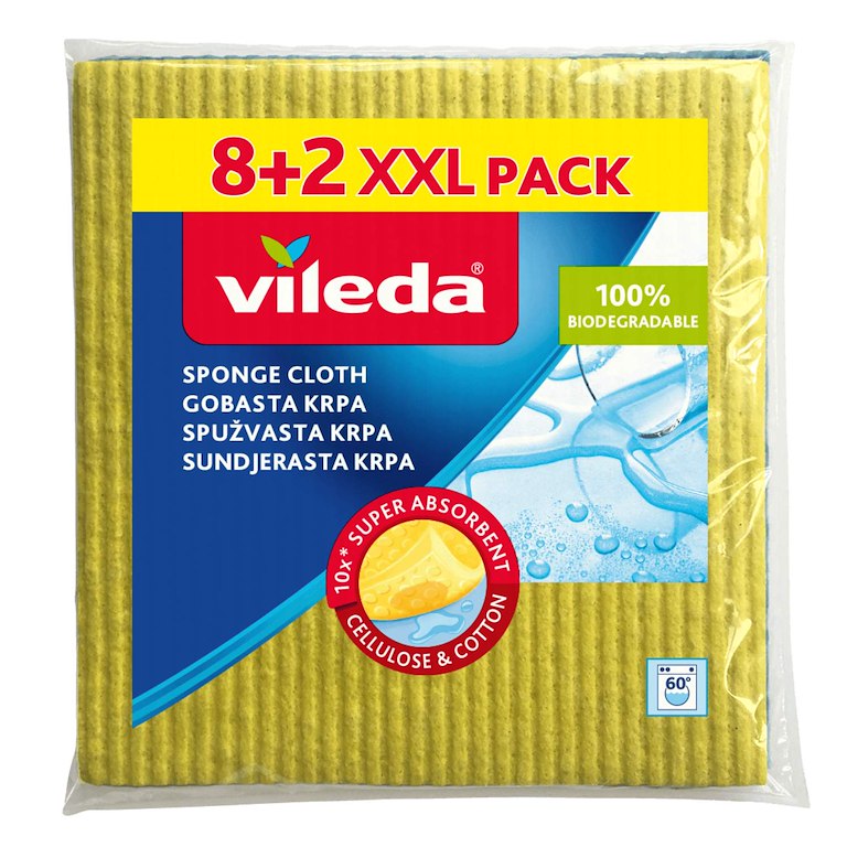 Krpa sunđerasta XXL pakovanje 8+2 Vileda