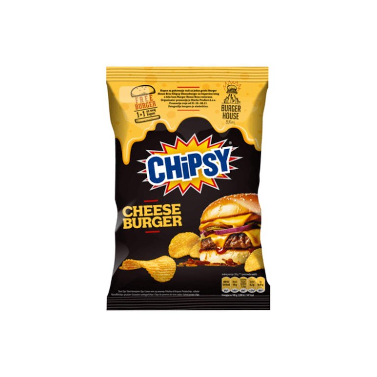 Chipsy čips x cut cheeseburger 85g chipsy