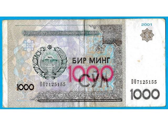 Uzbekistan 1000 suma 2001