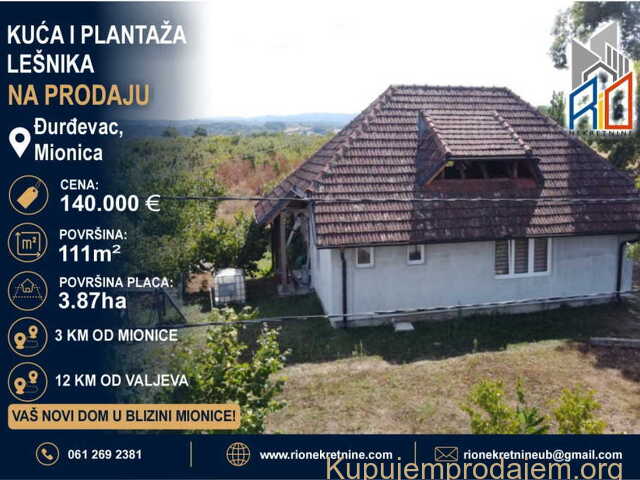 NA PRODAJU! Useljiva kuća u Djurdjevcu kod Mionice!