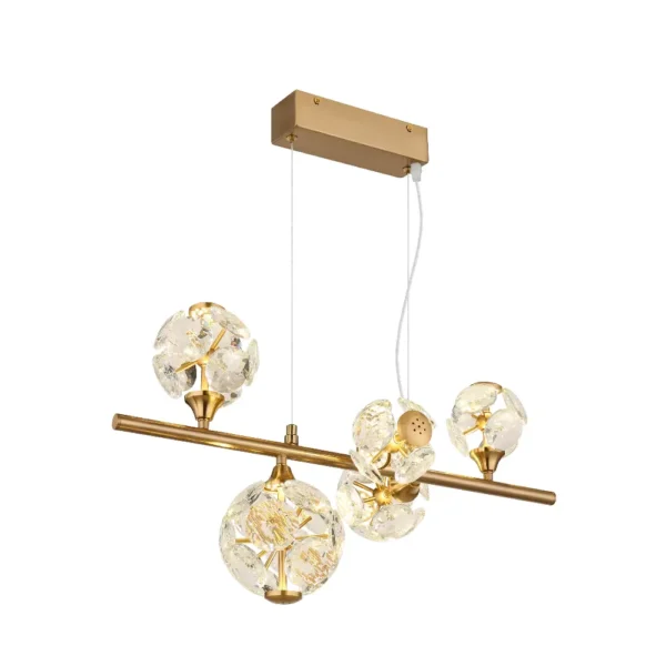 Globo Virina 16047-5H | Visilica | zlatna-providna | LED