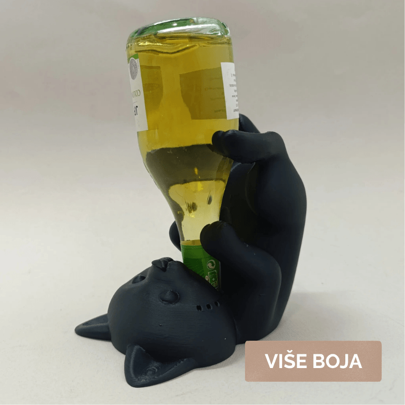 Držač za flašu vina – 3D štampana mačka