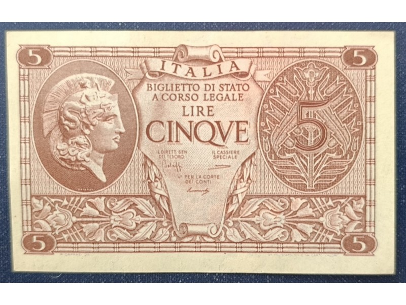 Italija - 5 lira - 1935