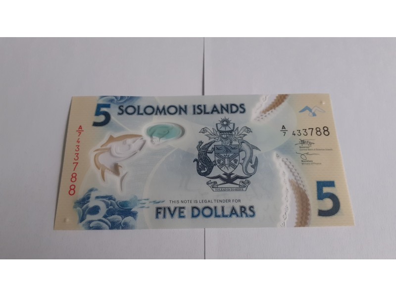 SOLOMONOVA OSTRVA - 5 DOLLARS - POLIMER
