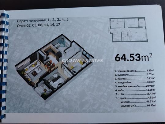 Lux novogradnja na Vracaru 64,53m/2