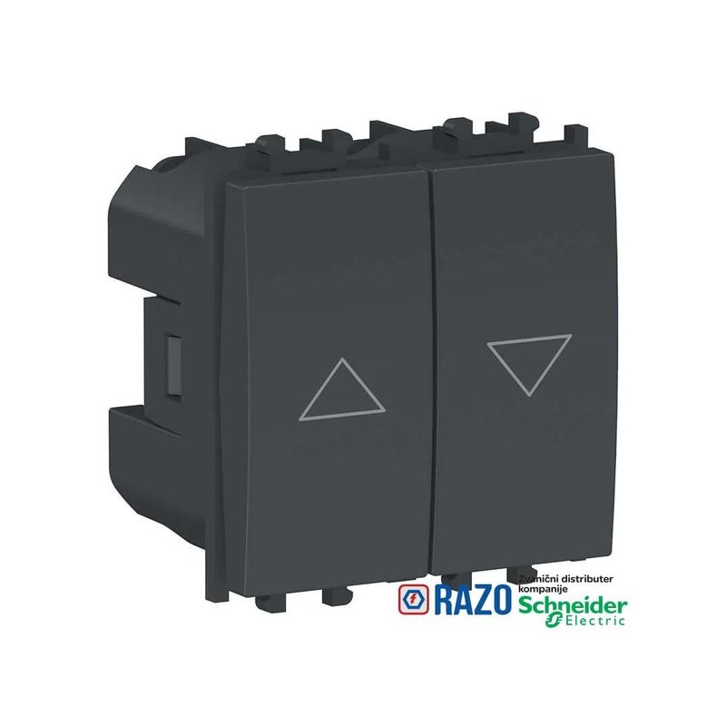 Modularni prekidač za roletne 2M crni LMR0712003
