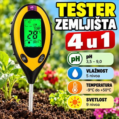 Tester zemljišta 4u1 pH metar merač vlage
