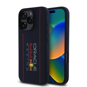 IPHONE 16 PRO MAX ORACLE RED BULL RACING VERTICAL LOGO MAGSAFE LIQUID SILICONE CASE - NAVY