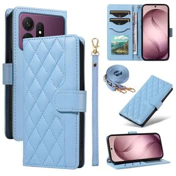 SAMSUNG GALAXY S27 PRO LUXURY QUILTED WALLET CASE - BLUE