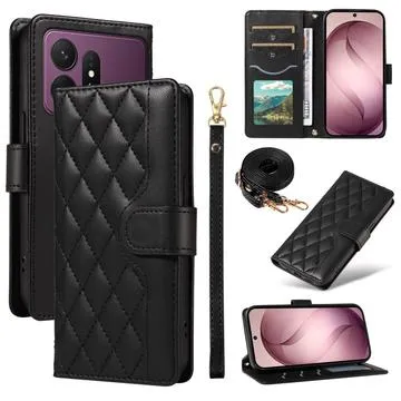 SAMSUNG GALAXY S27 PRO LUXURY QUILTED WALLET CASE - BLACK