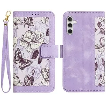 SAMSUNG GALAXY S27+ FLORAL WALLET CASE WITH CARD SLOTS - LIGHT PURPLE