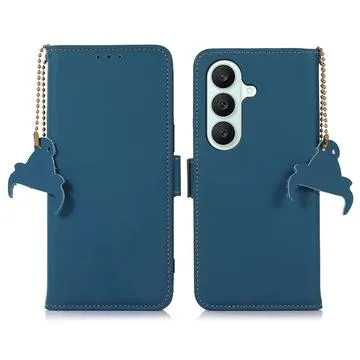 SAMSUNG GALAXY S27+ WALLET LEATHER CASE WITH RFID - BLUE