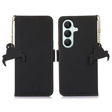 SAMSUNG GALAXY S27+ WALLET LEATHER CASE WITH RFID - BLACK