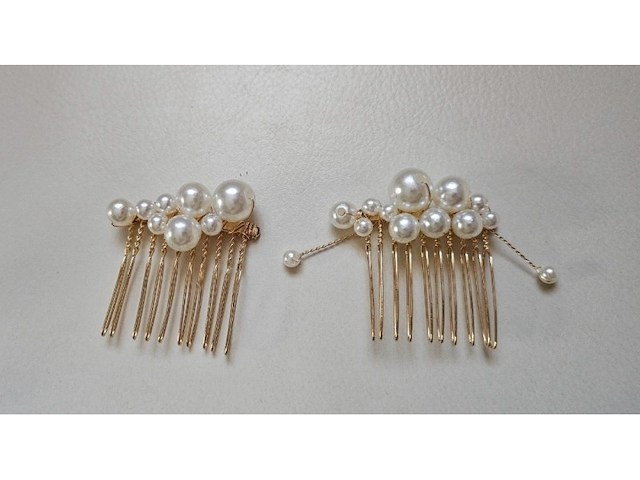 Set 2 pearl dekorativna češlja, novo