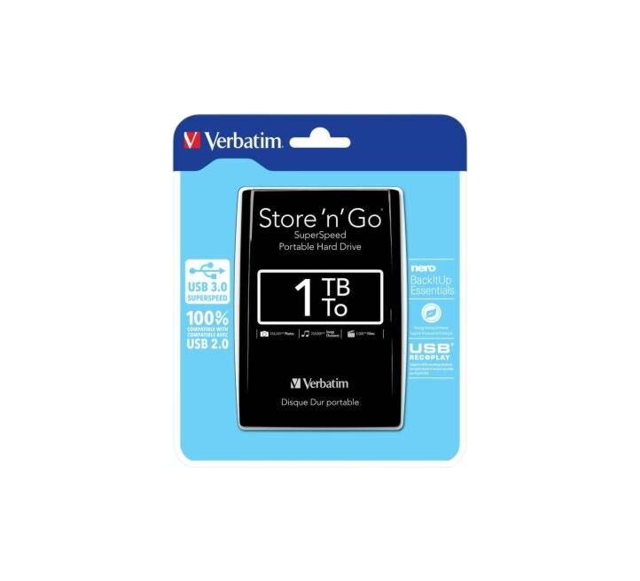 Verbatim Eksterni HDD 1TB USB 3.0 53023 - Crni