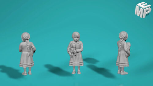 NEW! EMP3D 99204905-72 Dzieci - Dziewczynka Trzymajaca Psa (1 Figurka)