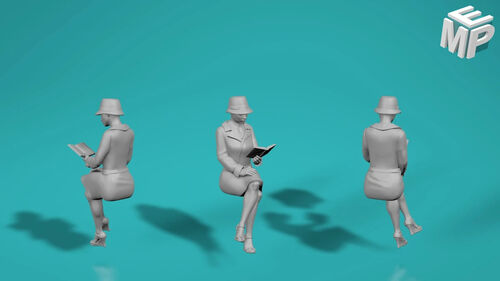 NEW! EMP3D 99205033-25 Kobieta Czytająca Książkę - Siedząca (1 Figurka)