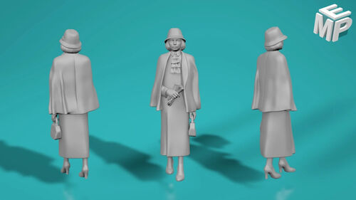 NEW! EMP3D 99205043-25 Retro Londyn - Idąca Dama (1 Figurka)