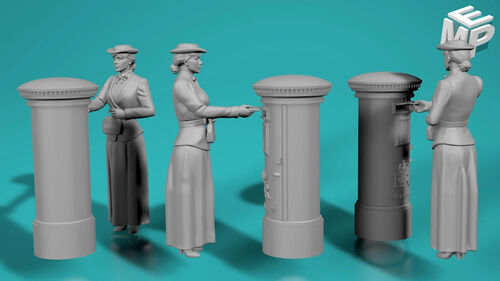 NEW! EMP3D 99205045-25 Retro Londyn - Kobieta Wysyłająca List (1 Figurka)