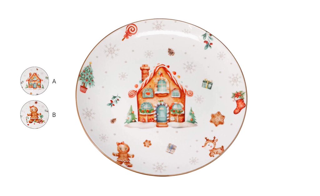 Plitki tanjir Gingerbread House 26,5cm sort2
