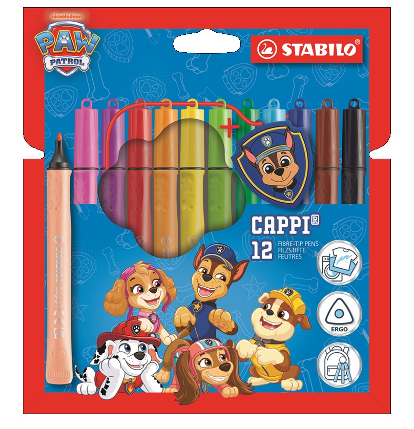 Flomasteri STABILO Cappi PAW Patrol 1/12 set sa narukvicom