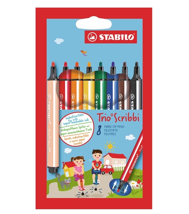Triangularni flomasteri STABILO Trio Scribbi set 1/8