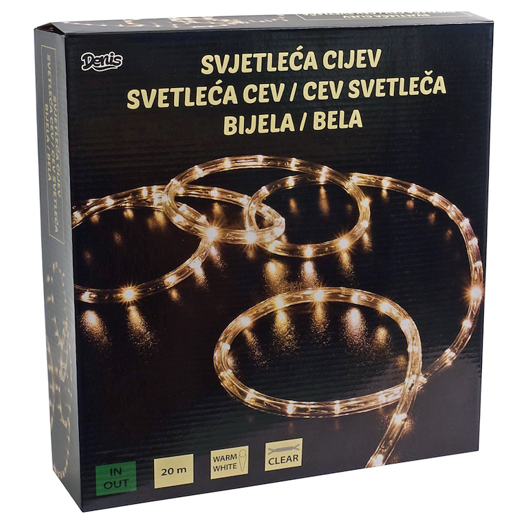 Novogodišnje LED lampice bele u crevu 20m 52-237000