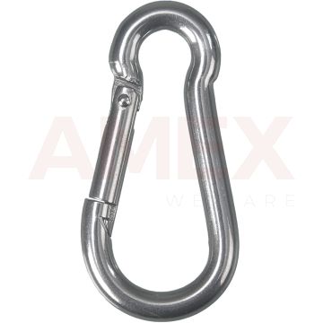 Karabiner Burkle od nerđajućeg čelika AISI 316L, 50*5 mm, otvor 8 mm, DIN 5299 C