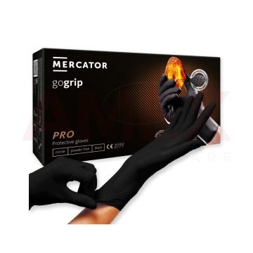 Zaštitne nitrilne rukavice Mercator Gogrip Black, veličina M, 50 kom.