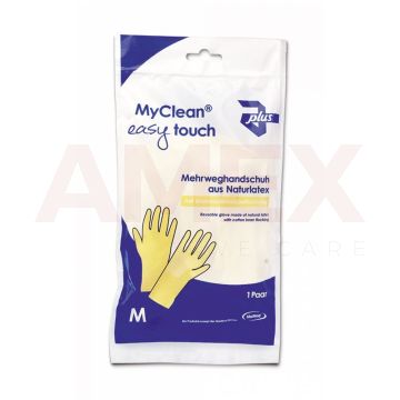 Rukavice za domaćinstvo ROTH easy touch, prirodni lateks, žute, veličina L, 10 pari