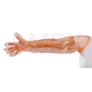 Jednokratne rukavice ROTH Softline, kopolimerna folija, ekstra duge, 900 mm, narandžaste, 50 kom.